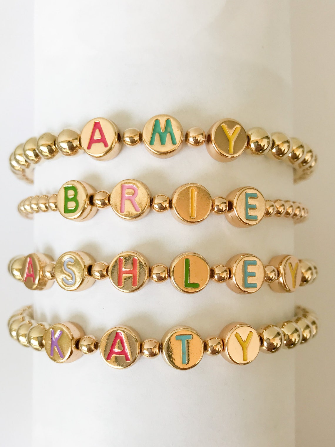 Name Bracelets, Personalized Gold Name Bracelets for Teens, Women, Mom ...