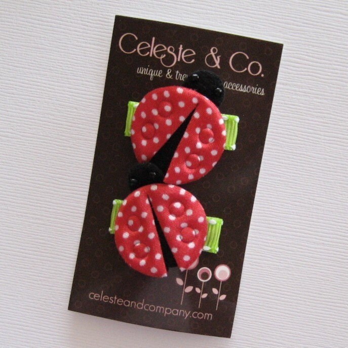 Ladybug Hair Bows Ladybug Hair Clips Baby Hair Bows Newborn | Etsy