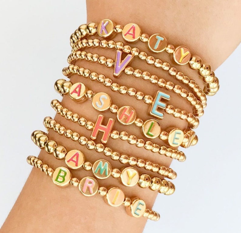 Name Bracelets, Personalized Gold Name Bracelets for Teens, Women, Mom ...