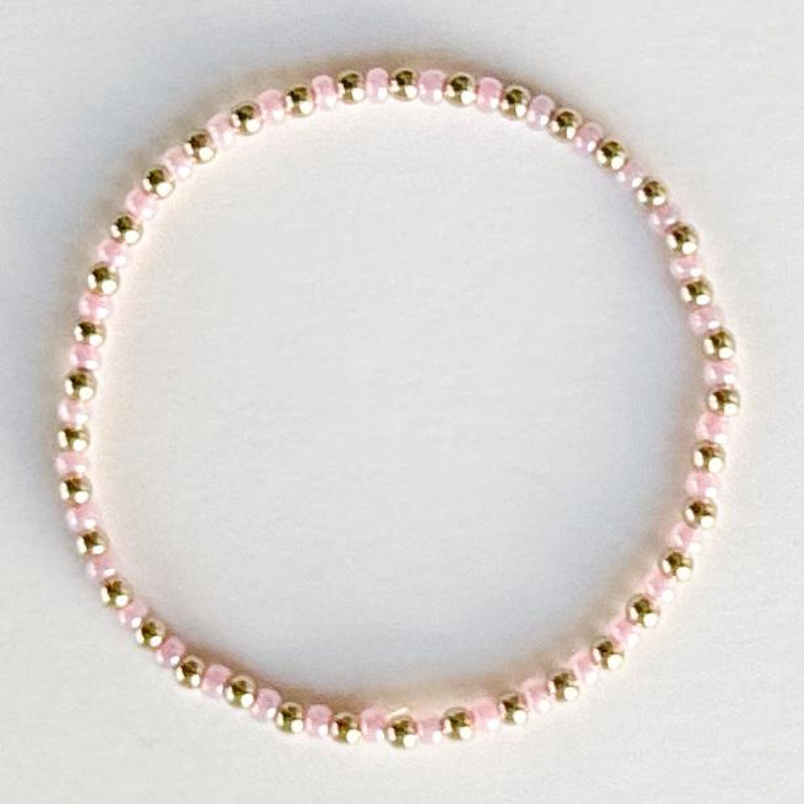 Gold Beaded Bracelets, Pink and Gold, 14K Gold Plated Beaded Brackets ...