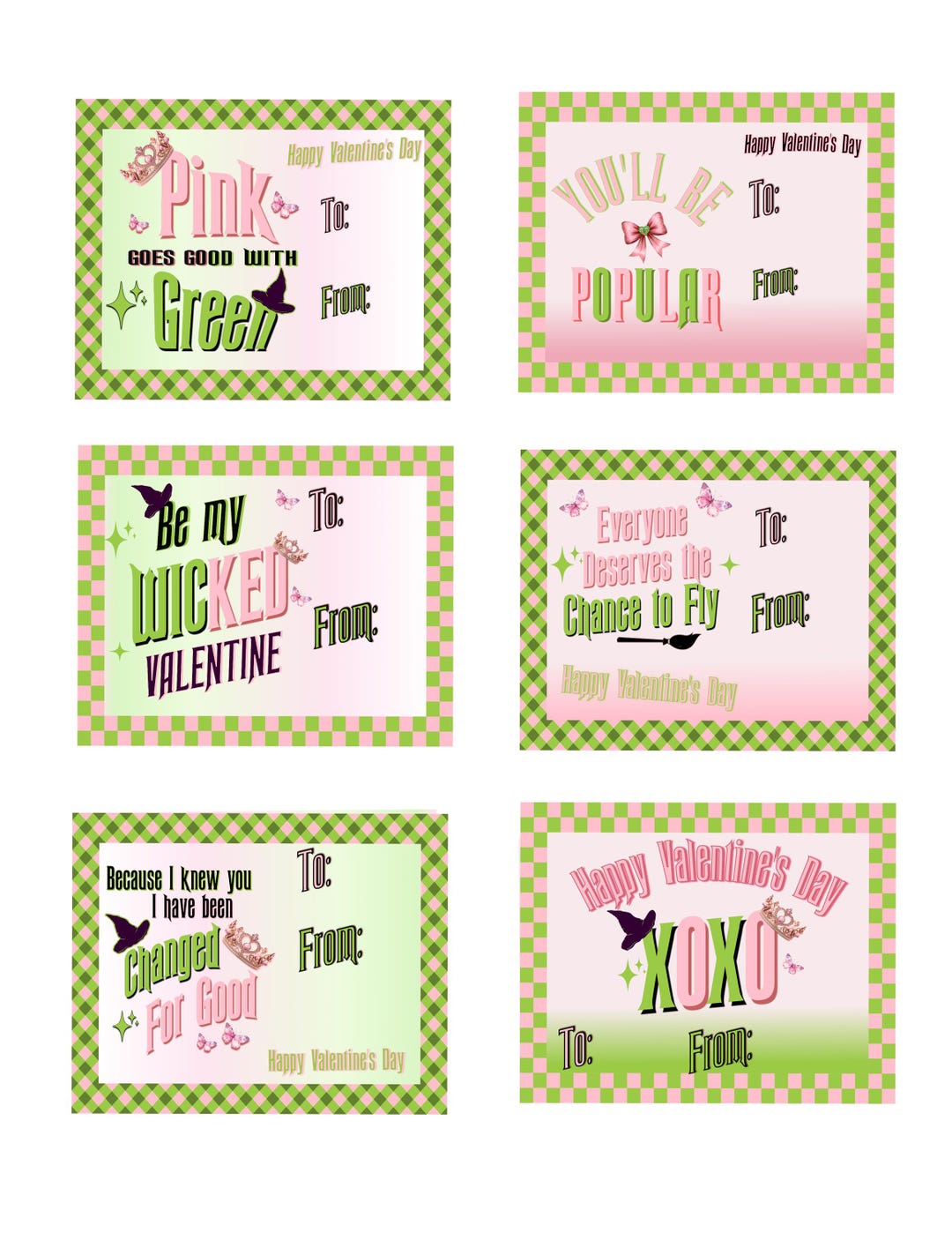 Kids Wicked Valentine Cards: Printable Classroom Set (PNG, PDF) - Etsy