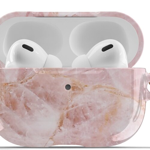 Rose Quartz Airpod Case Pink Marbled Airpods Pro Hard Cover - Etsy