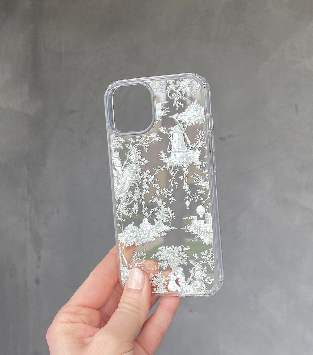Toile Phone Case Clear iPhone 14 15 Pro Max 13 11 12 French Provincial ...