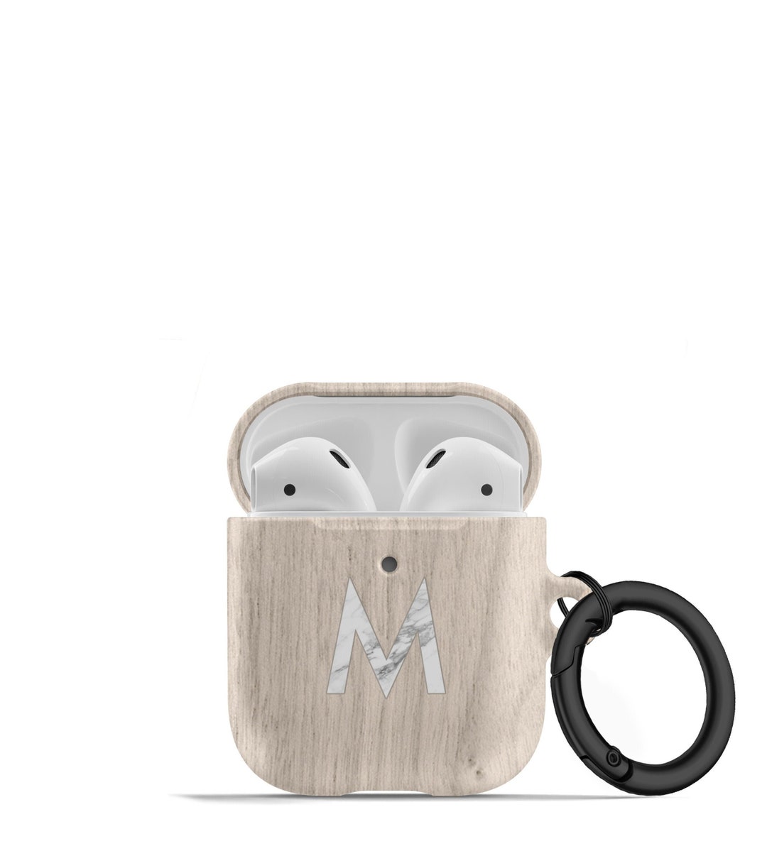 Matte White Walnut Wood Print AirPod Case Monogrammed Airpods Pro Hard ...
