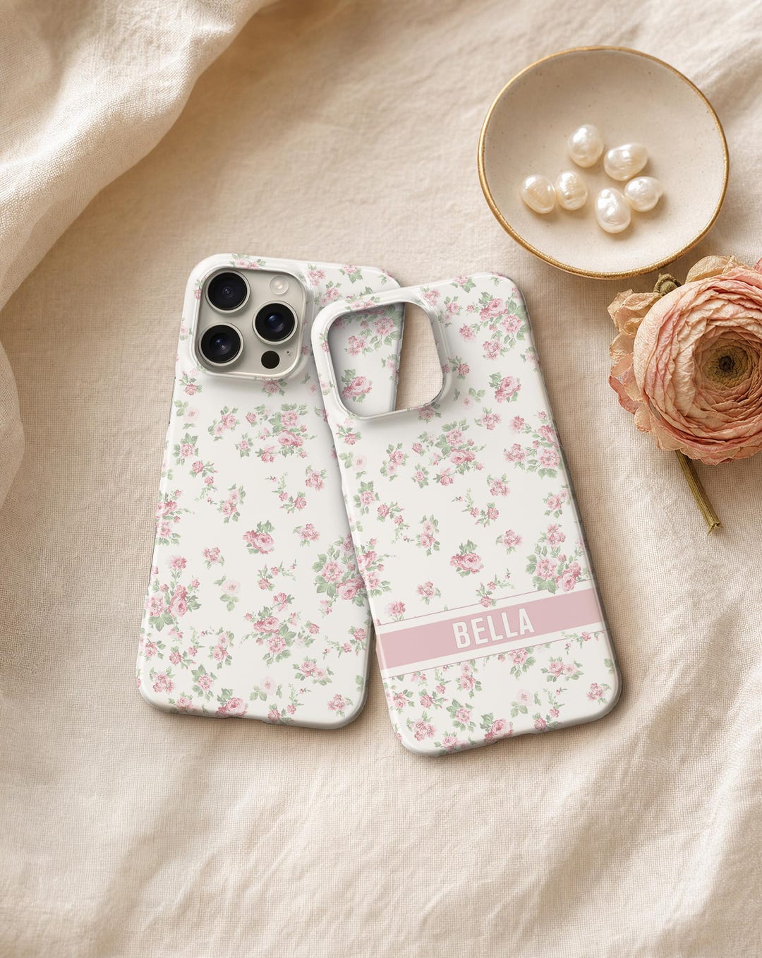 Personalized Floral Phone Case — Coquette Pastel Pink, Iphone, Pixel ...
