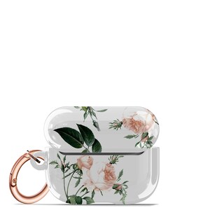 Rose Pattern AirPod Case Personalized Airpods Pro Hard Cover Keychain ...