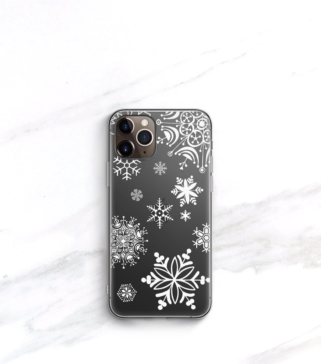 White Snowflakes iPhone Case Clear iPhone 15 14 13 Pro Max - Etsy