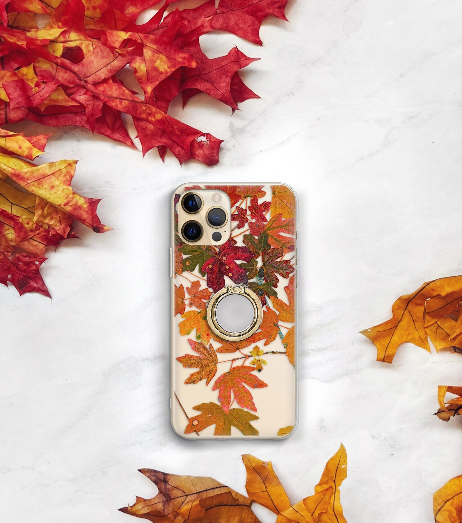 Fall Phone Case and Ring Grip for iPhone or Samsung Galaxy - iPhone 13 ...