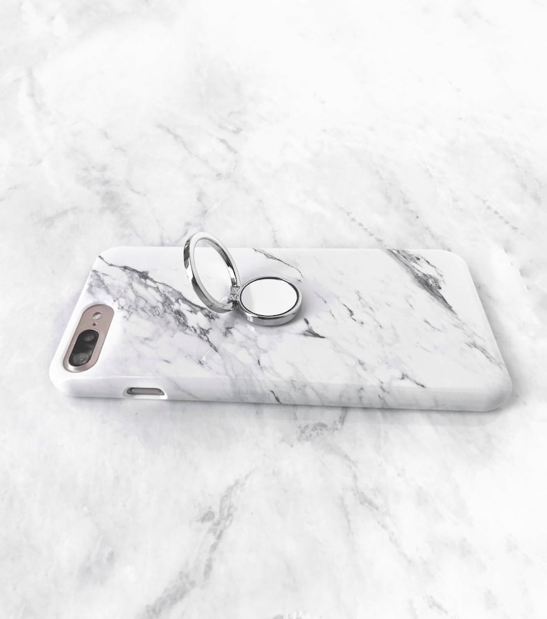 Ring Phone Holder White Marble Case Set Iphone and Samsung - Etsy