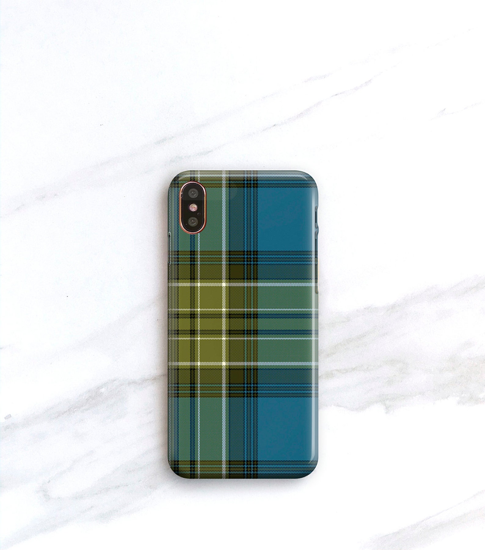 Plaid iPhone 13 Case iPhone 17e Pro Max Monogram iPhone 17 Case, Blue ...