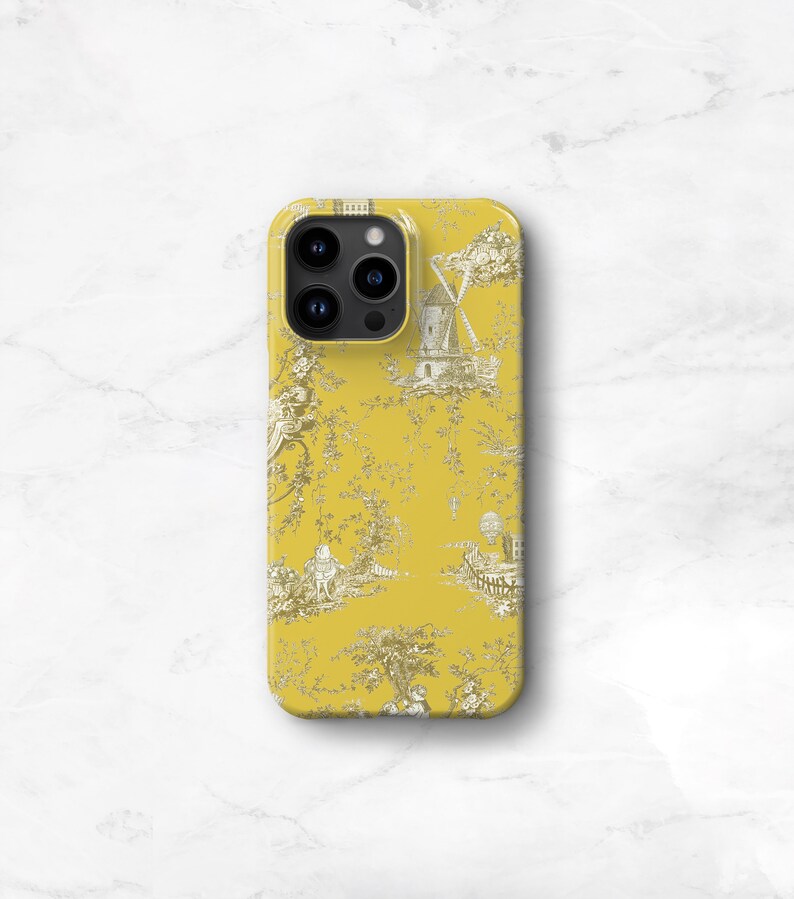 Goldenrod Yellow Toile Phone Case iPhone 16 16e 15 14 Pro Max Designer ...