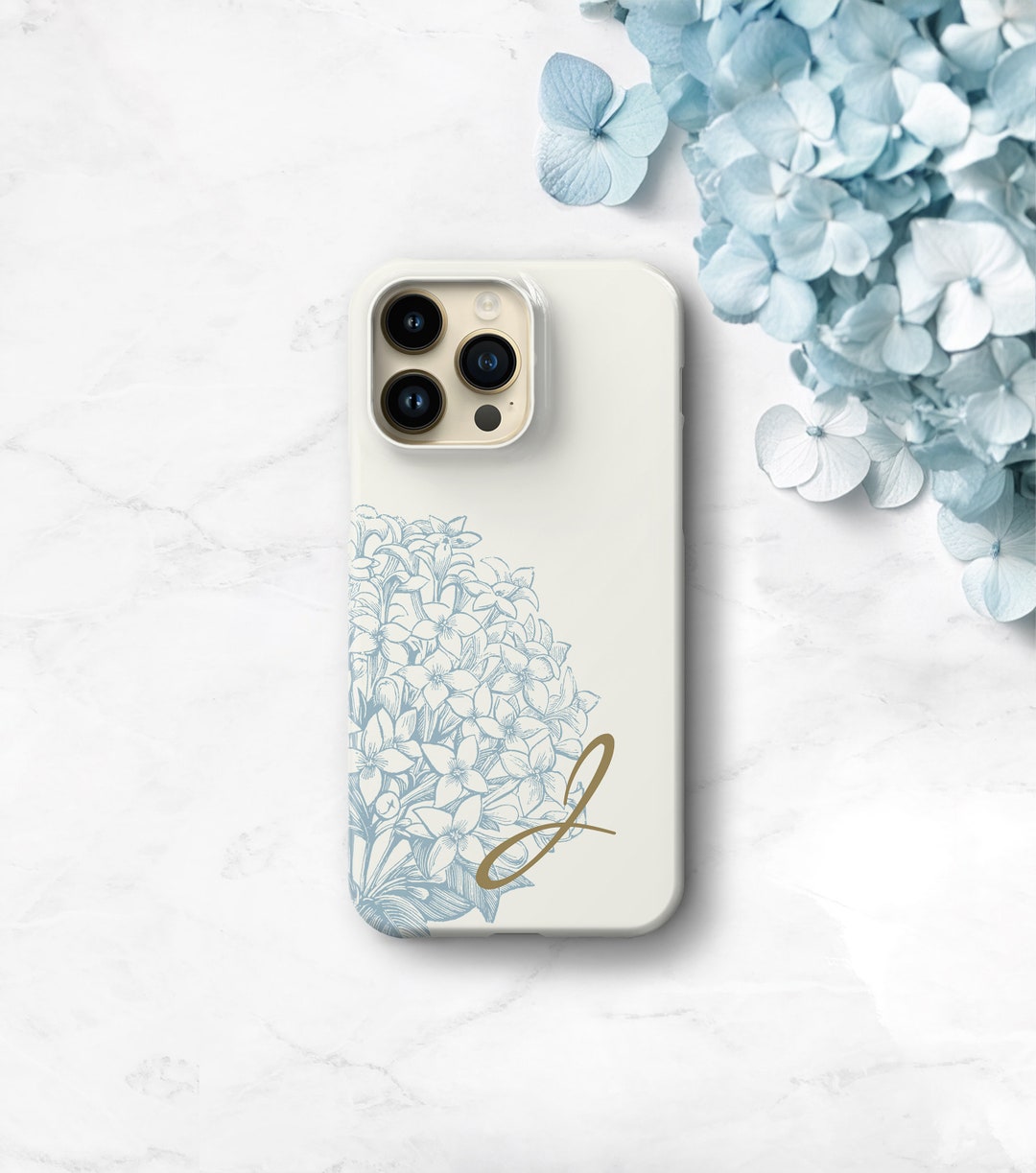 Hydrangea Phone Case With Monogram – Personalized Floral Iphone ...