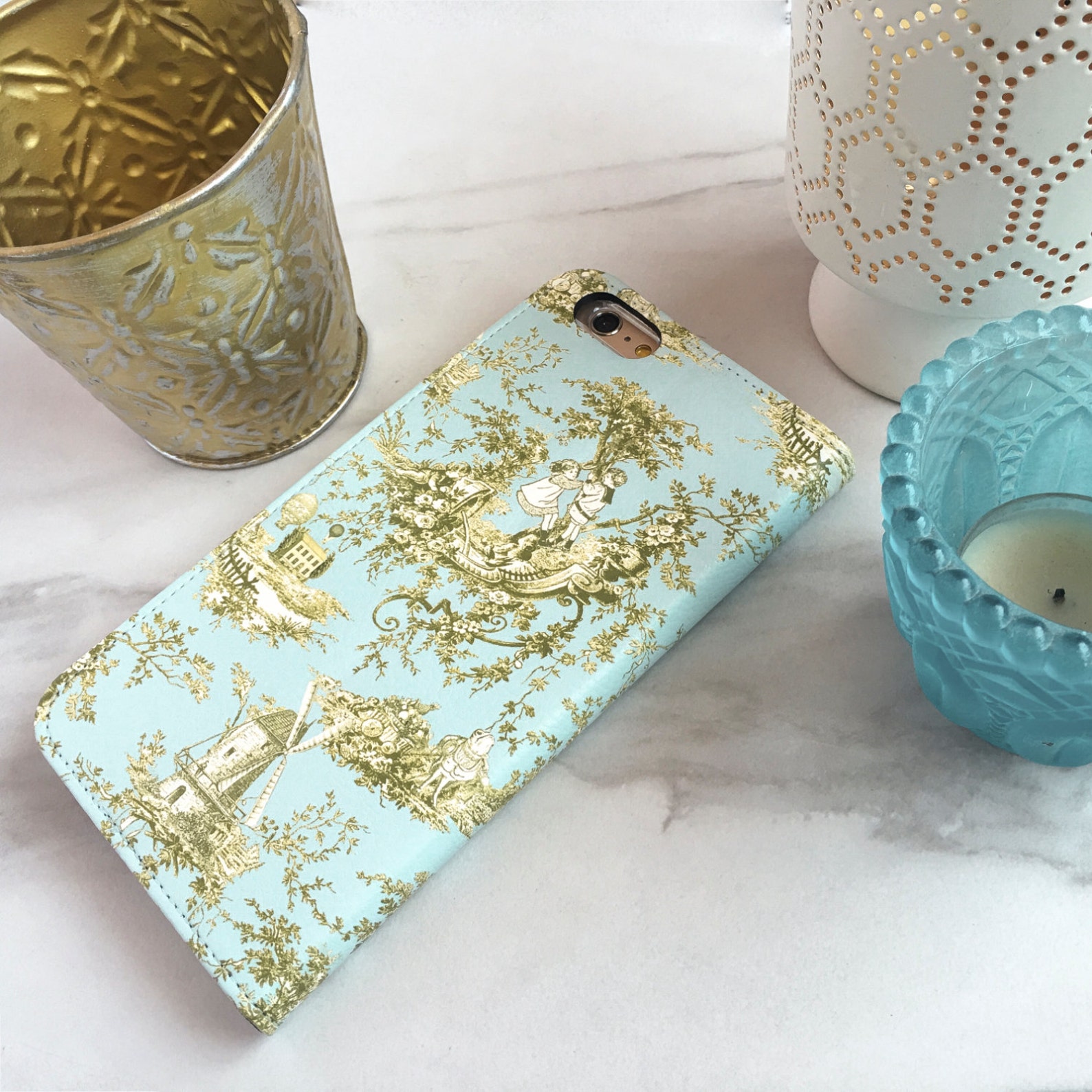 Phone Case French Country Toile Wallet Case Cottage Chic - Etsy