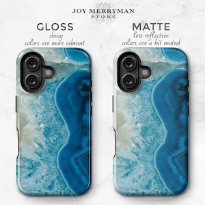 Blue Agate Phone Case for iPhone 16 15 14 13 & Samsung Galaxy S25 S24 ...