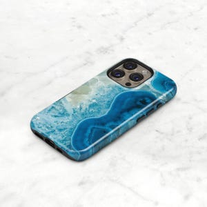 Blue Agate Phone Case for iPhone 16 15 14 13 & Samsung Galaxy S25 S24 ...