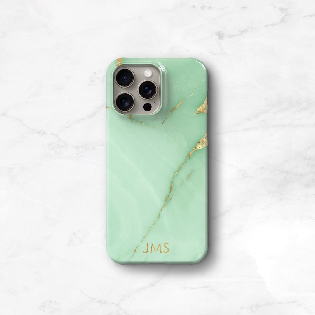 Personalized Jade Green Phone Case Custom Monogram iPhone 15 Pro Max 14 ...