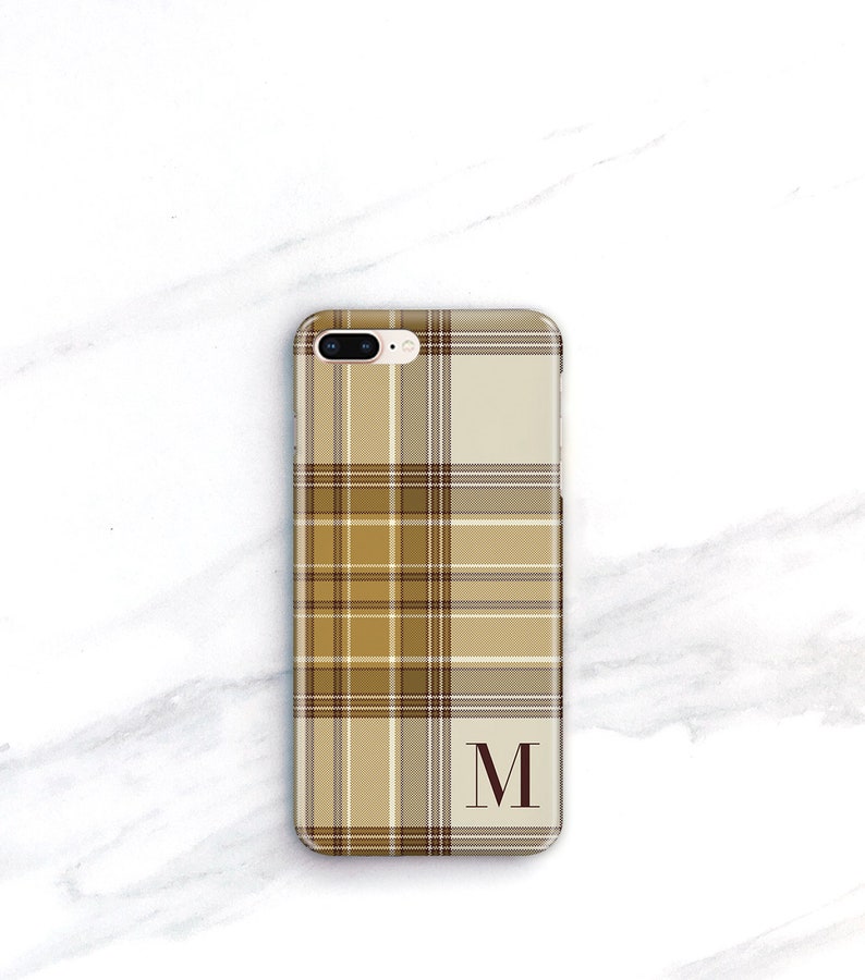 Tan Plaid Case for Iphone 14 Pro Case Monogrammed Iphone Xs - Etsy