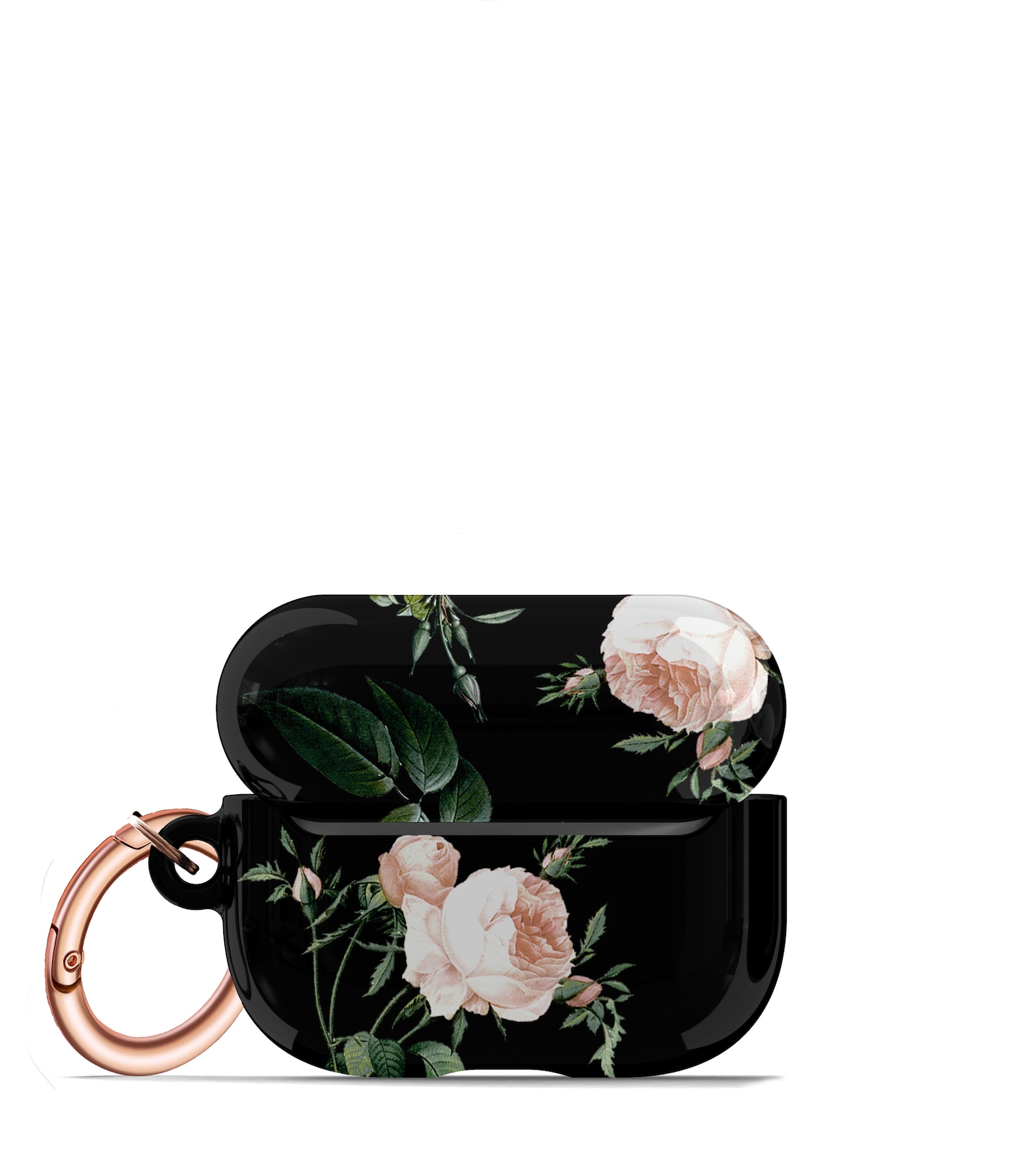 Rose Pattern on Black Airpod Case Monogrammed Airpods Pro Hard - Etsy