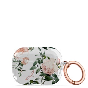 Rose Pattern AirPod Case Personalized Airpods Pro Hard Cover Keychain ...