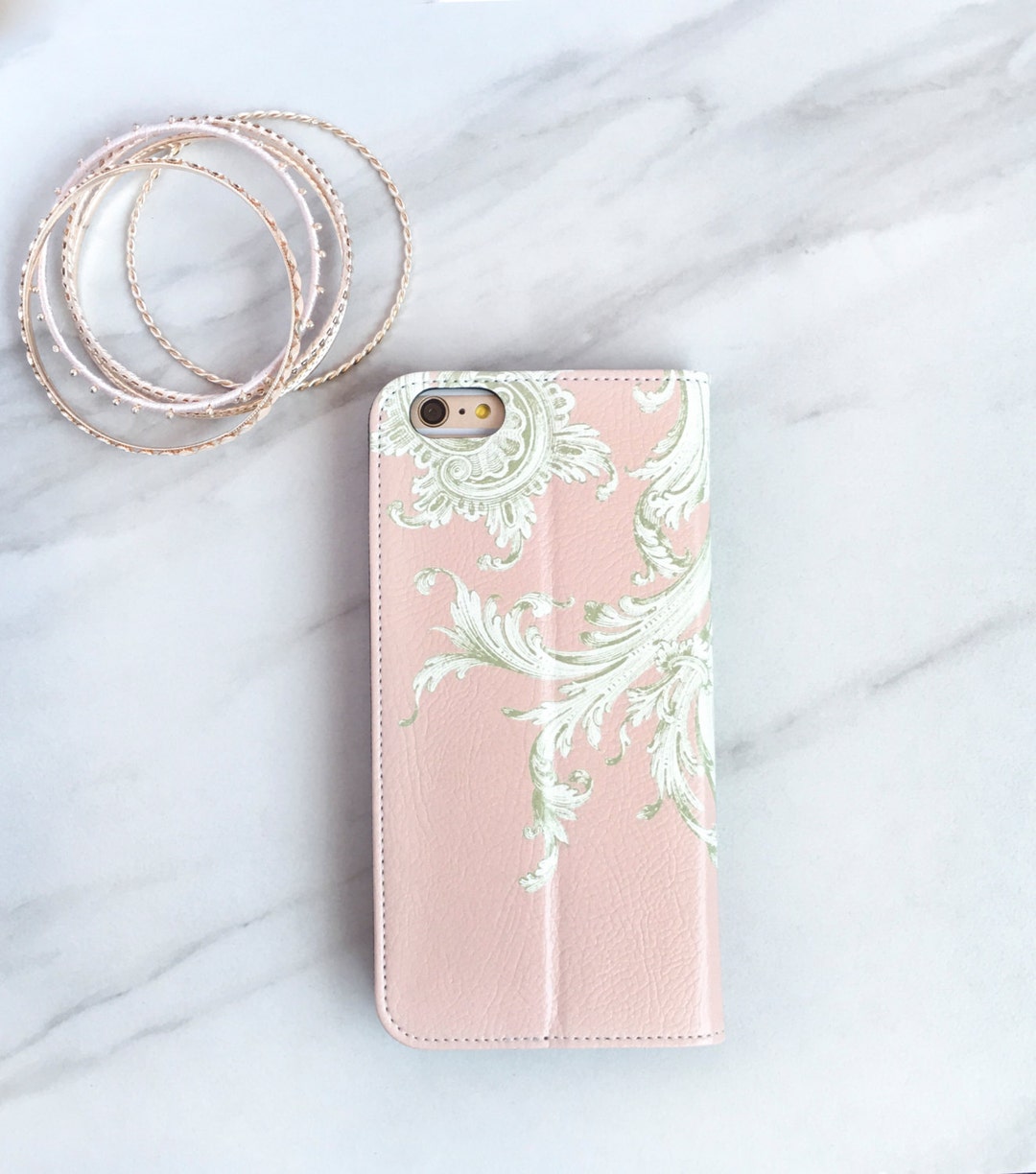 Pink and White iPhone Wallet Case Pink Flourish iPhone 12 11 Pro Womens ...