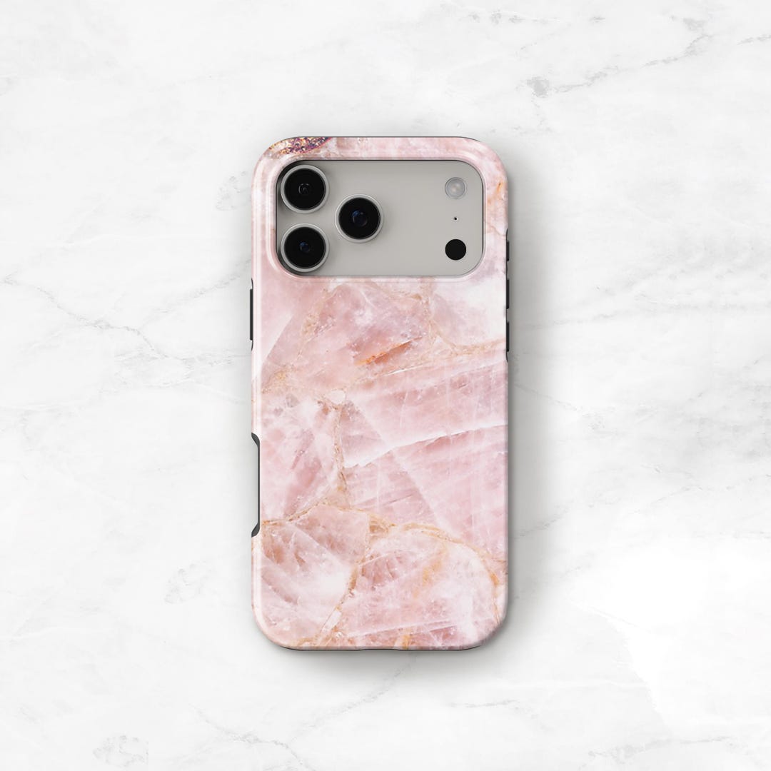 Rose Quartz Phone Case iPhone 17 16 15 14 13 SE | Minimalist Pink ...