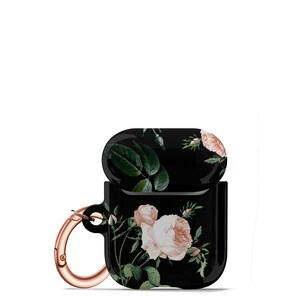 Rose Pattern on Black AirPod Case Monogrammed Airpods Pro Hard Case ...
