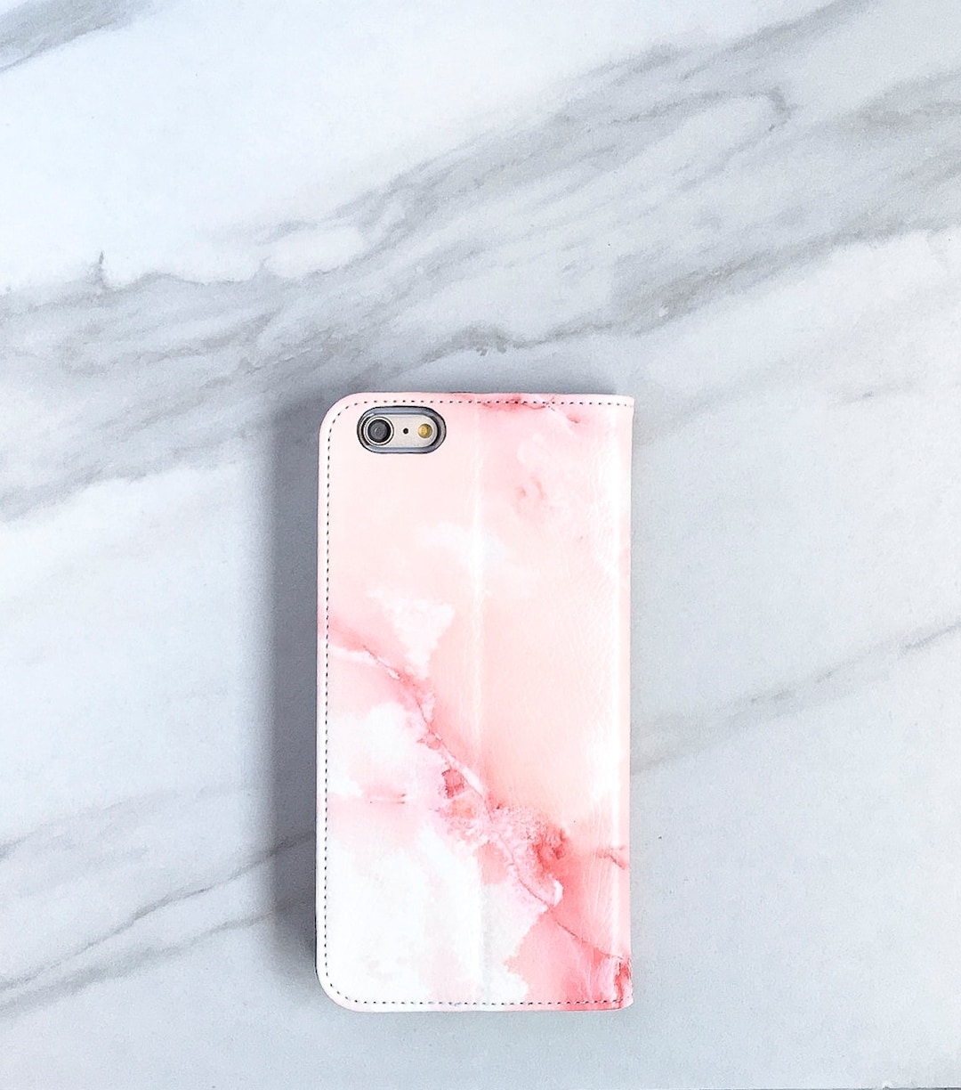 Pink Marble Faux Leather Wallet Case iPhone 15 14 13 12 Pro Max 16 11 ...