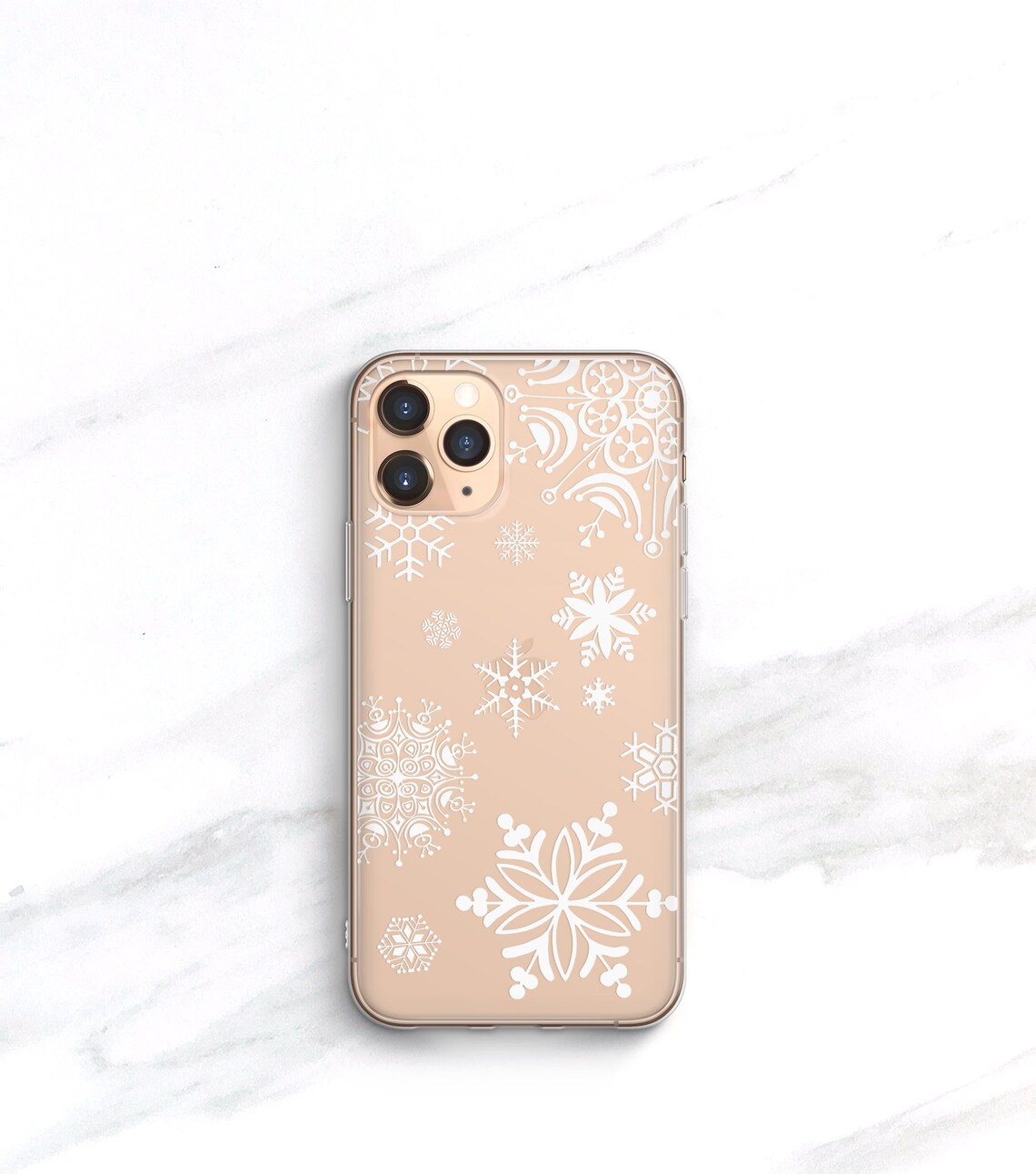 White Snowflakes iPhone Case Clear iPhone 11 Pro Max Se 12 | Etsy