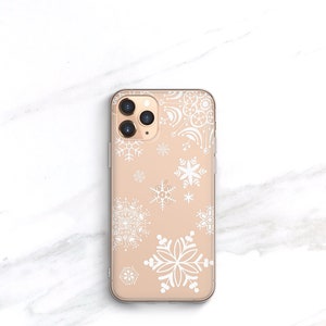 White Snowflakes iPhone Case Clear iPhone 15 14 13 Pro Max - Etsy