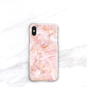 Rose Quartz Case With Ring Phone Grip iPhone or Galaxy Expanding Stand ...