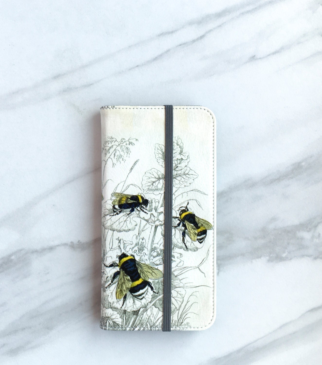 Bee Botanical Wallet Phone Case, Bumblebees iPhone 17 Pro Max 16e 15 14 ...