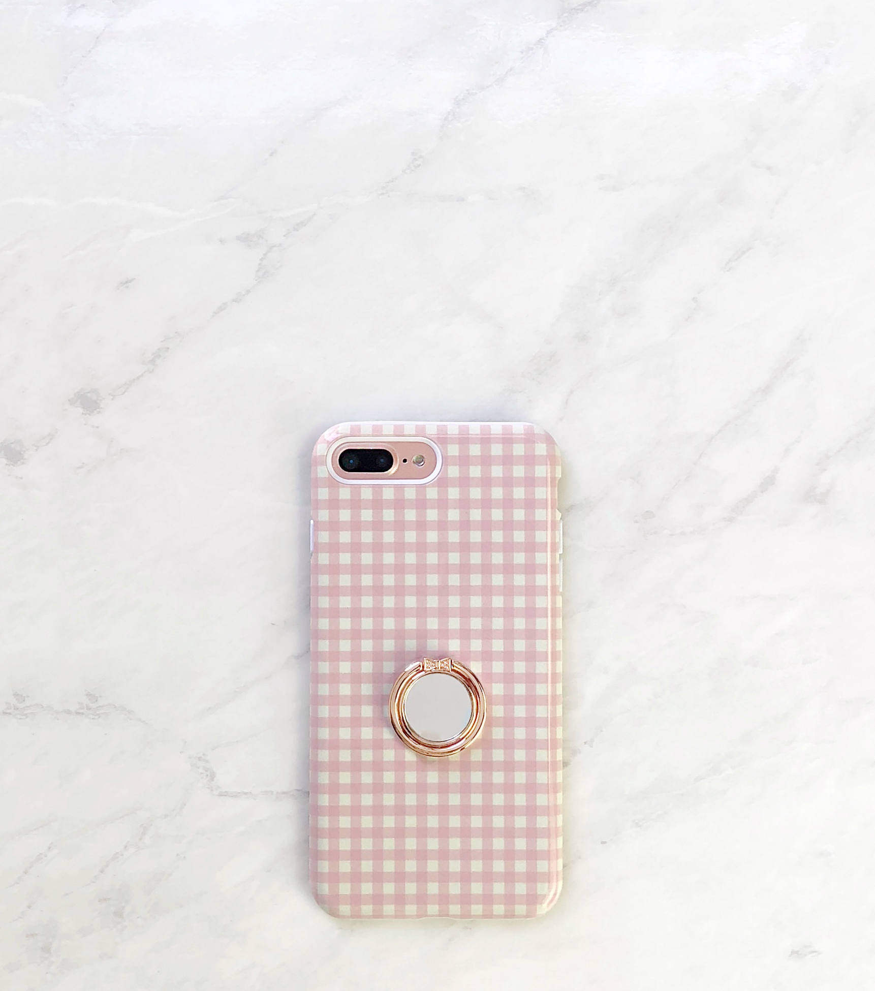 Pink Gingham Case and Bow Ring Phone Grip Spring Iphone Case - Etsy