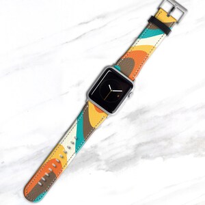Retro Apple Watch Band 41mm 45mm 42mm 44mm 49mm Groovy Vegan Leather ...