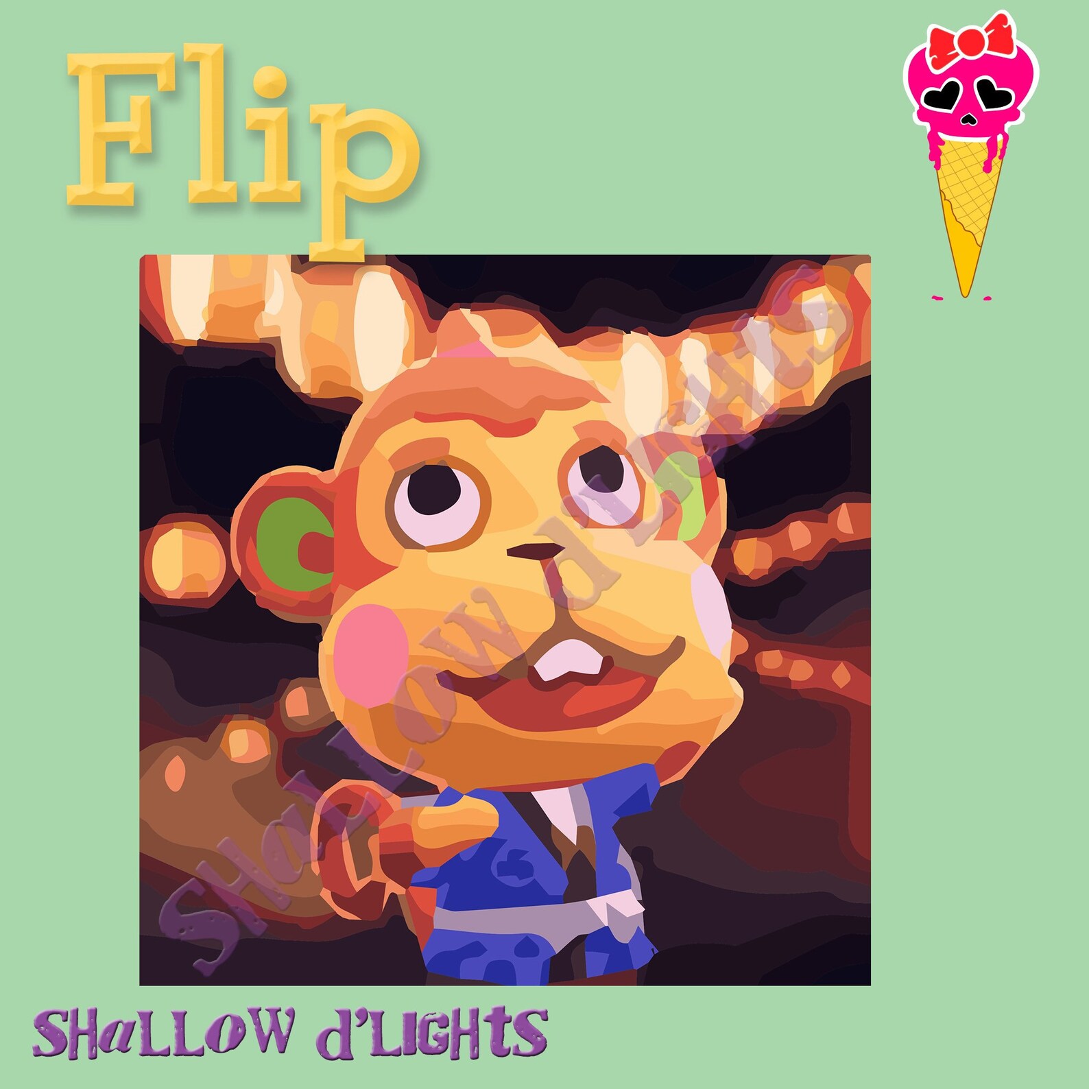 Animal Crossing Monkey Villager Digital Painting Artwork | Etsy