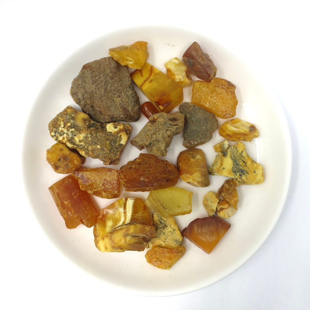 Vintage Faux Raw Baltic Amber, Egg Yolk Amber, Butterscotch Amber Mixed ...