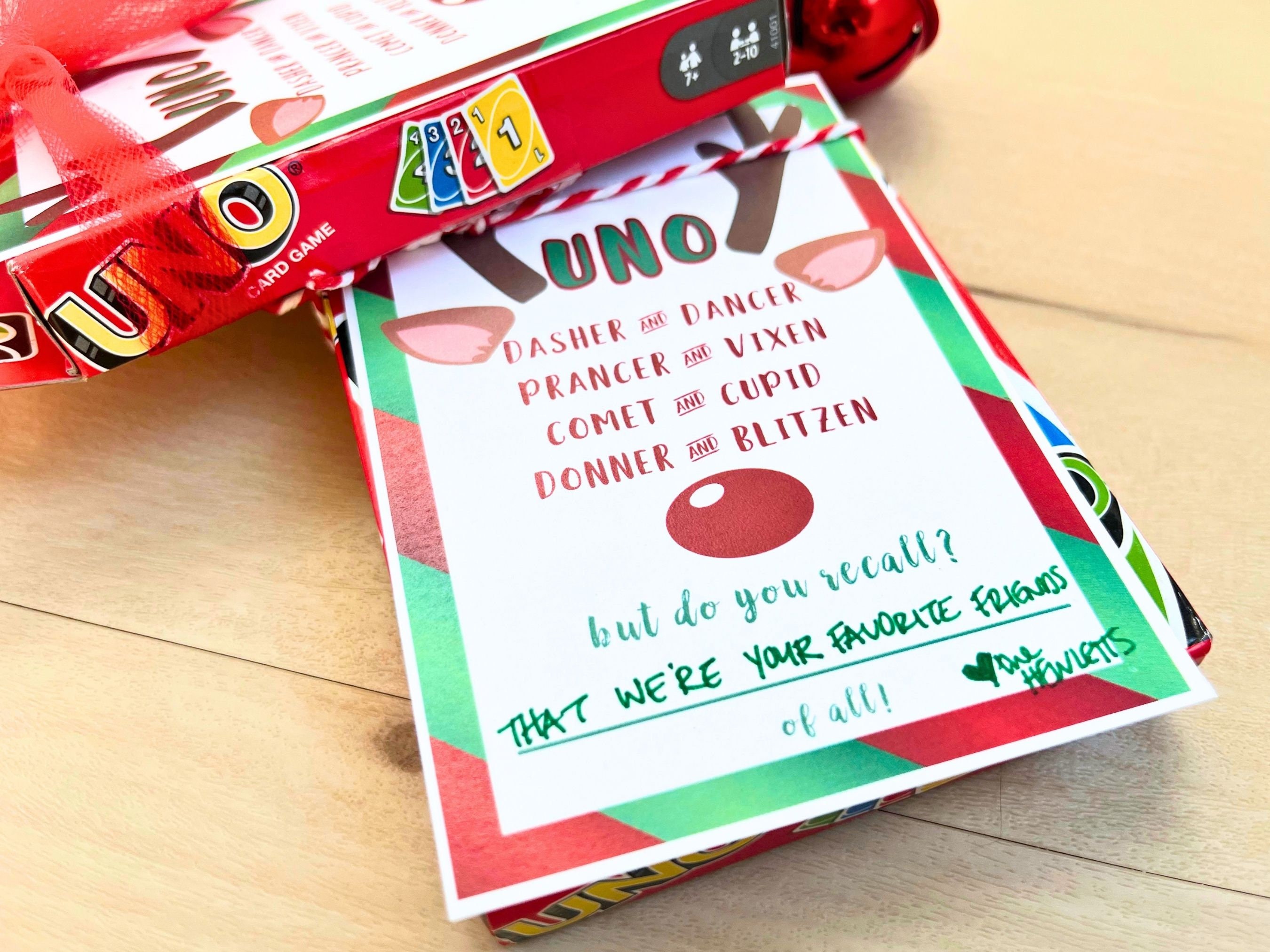 Christmas Neighbor Gift Printable for Uno Cards Holiday Games Christmas ...