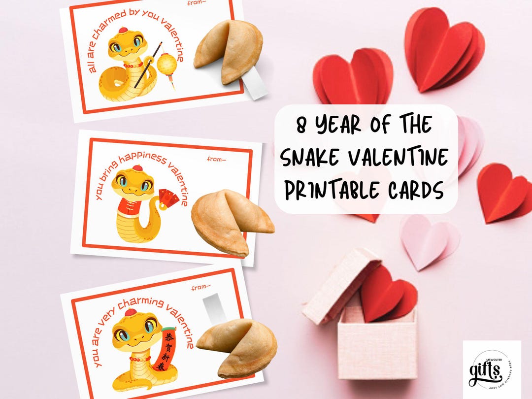 Snake Valentine Cards Printable Year of the Snake Card Boy Valentine ...