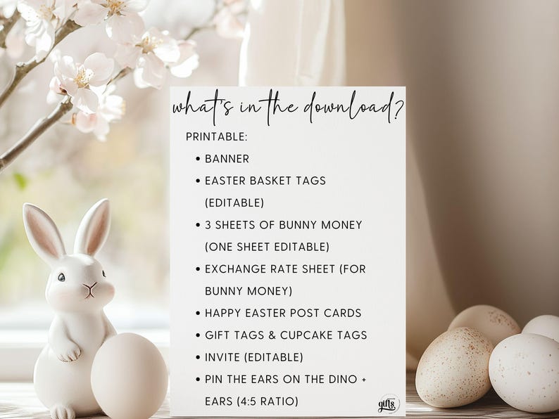 Dinosaur Easter Egg Hunt Invitation Decorations Party Kit | Bunny Bucks ...