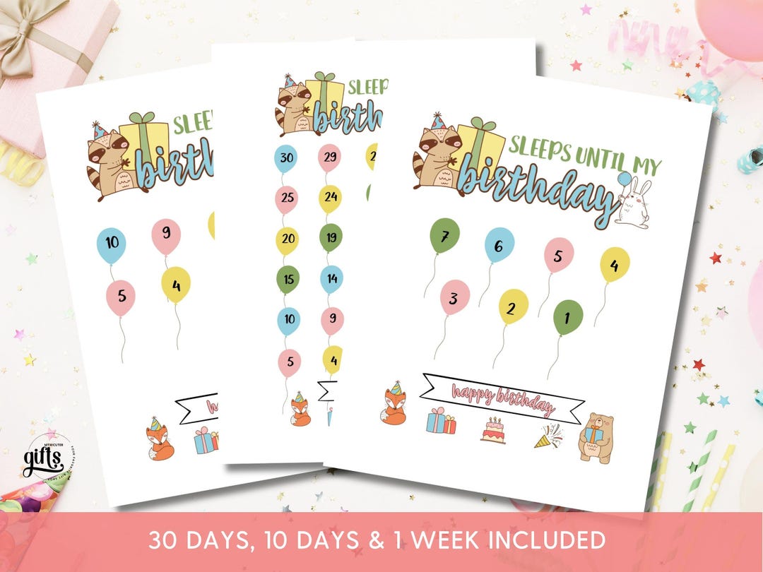 Birthday Countdown Printable Template - Kids Advent Calendar, Woodland ...