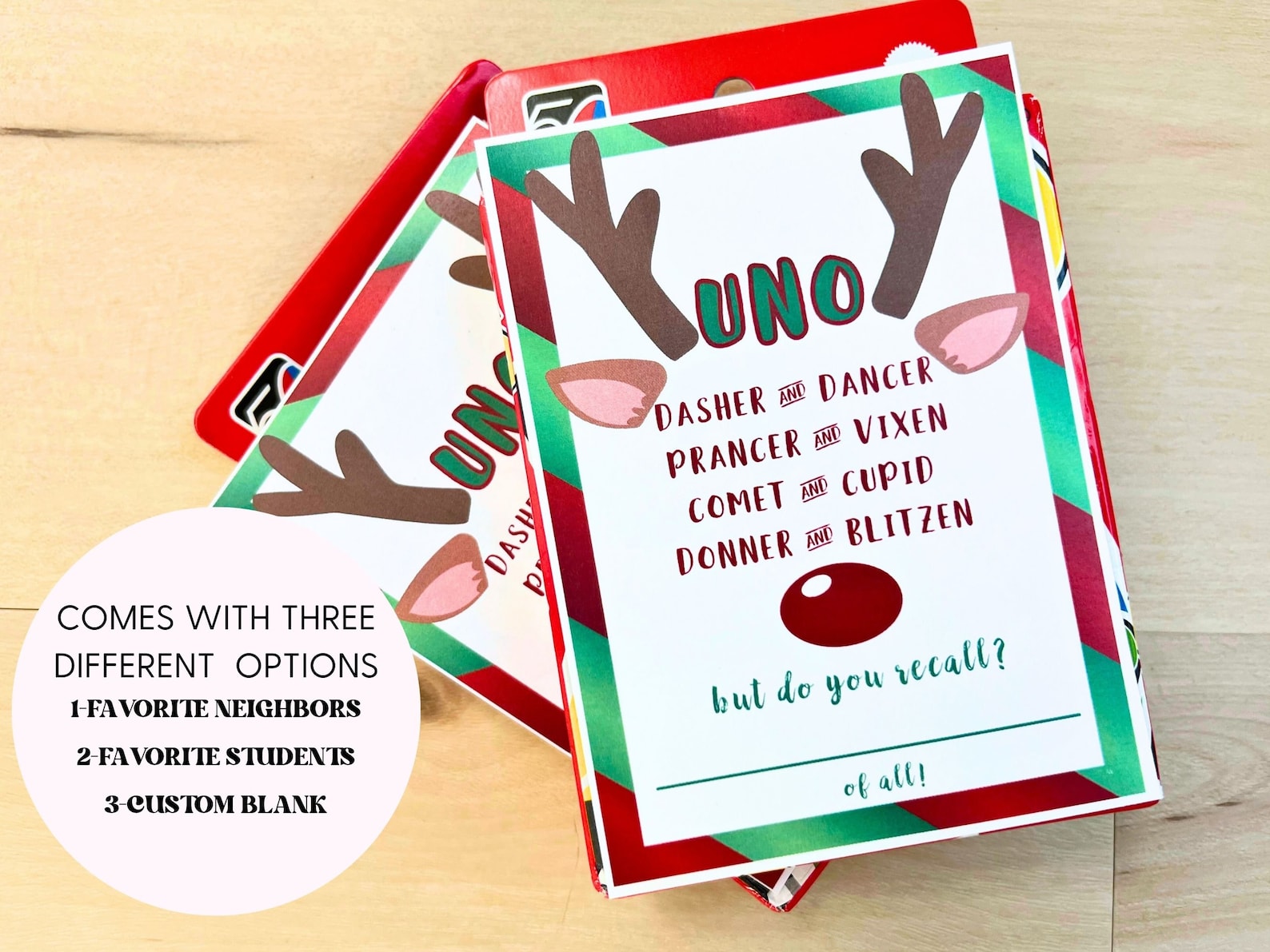 Christmas Neighbor Gift Printable for Uno Cards Holiday Games Christmas ...