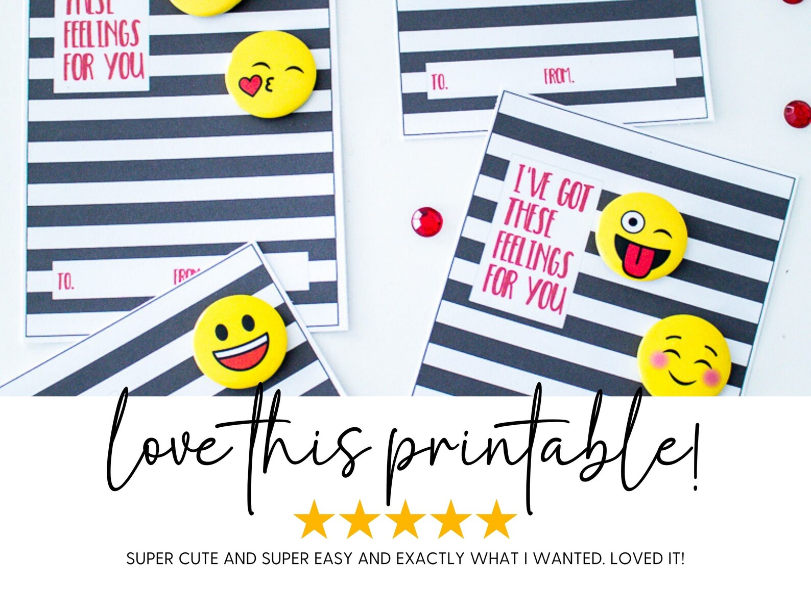 Emoji Valentine Cards | Cute Valentine Buttons Cards for Tweens ...