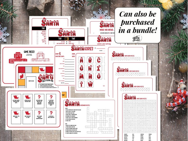 Santa Christmas Crossword Puzzle | Classroom Activities Printable Games ...