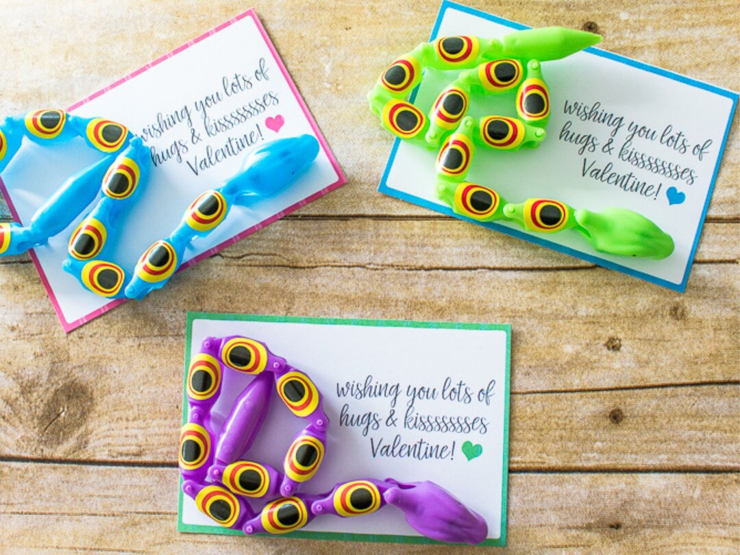Snake Valentine Cards | Printable Snake Card Boy Valentine | Classroom ...