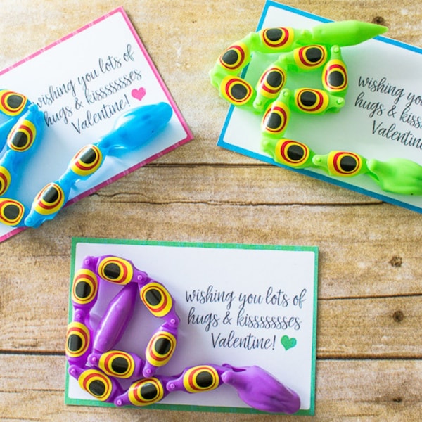 Snake Valentine Card - Etsy