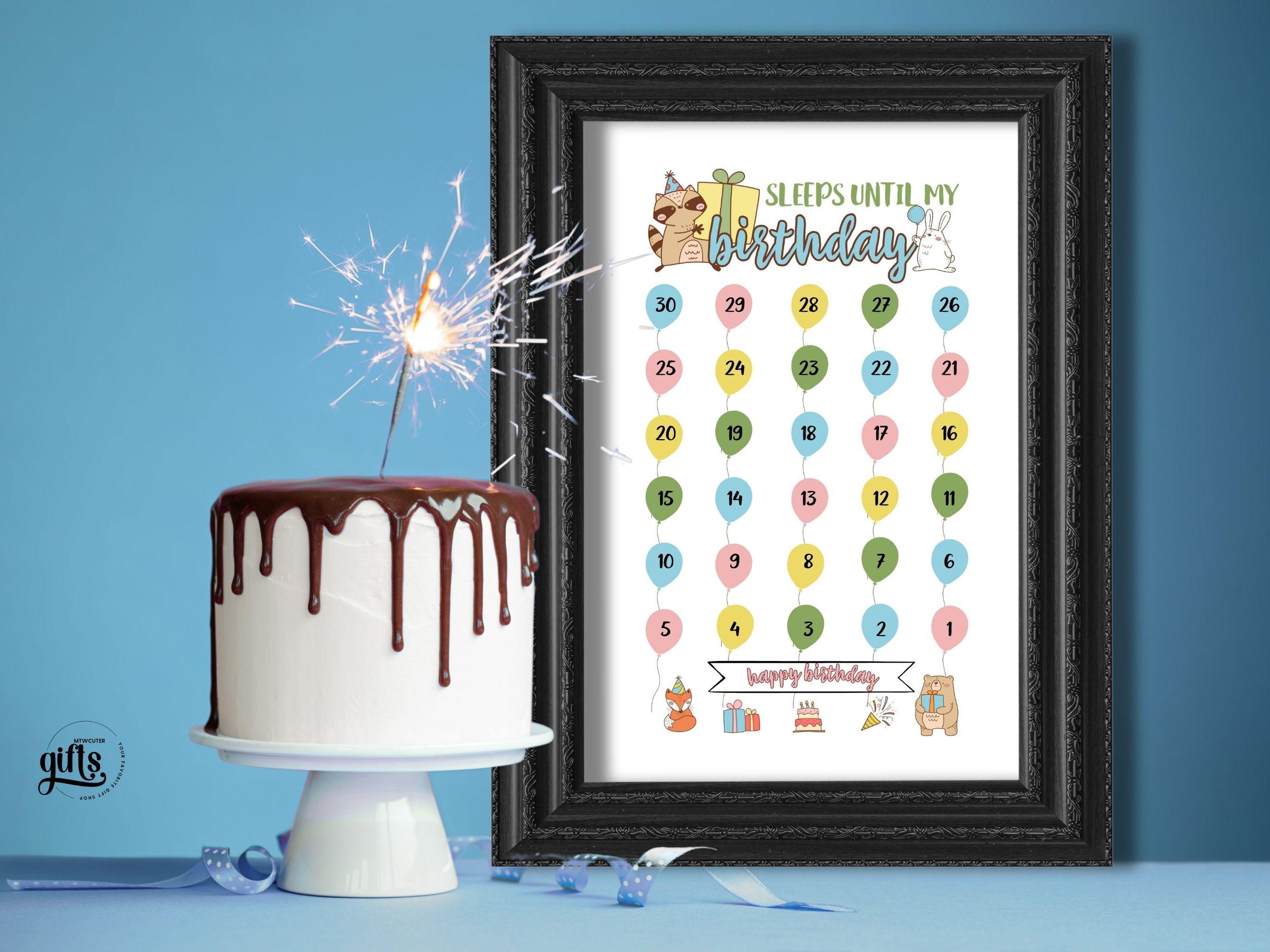 Birthday Countdown Printable Template - Kids Advent Calendar, Woodland ...