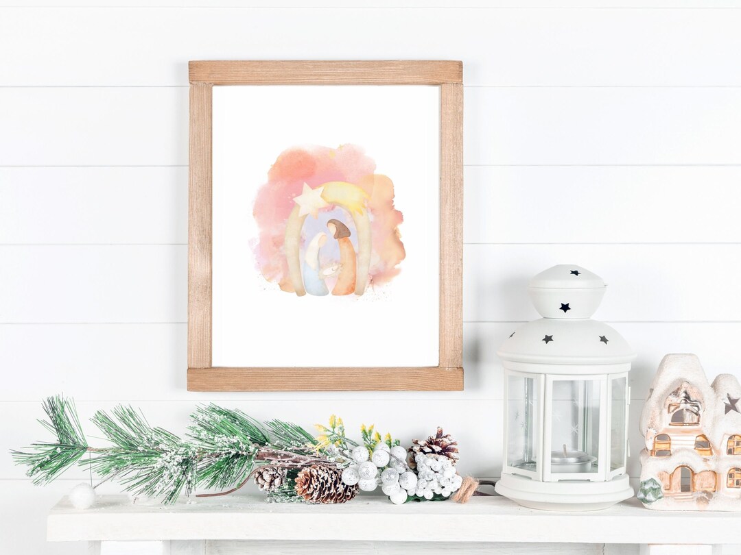 Holy Family Printable Art Nativity Printable Art Christmas Decor ...
