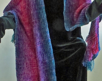 Ruana Handmade and Handwoven Woven with ribbons. Pastels. | Etsy