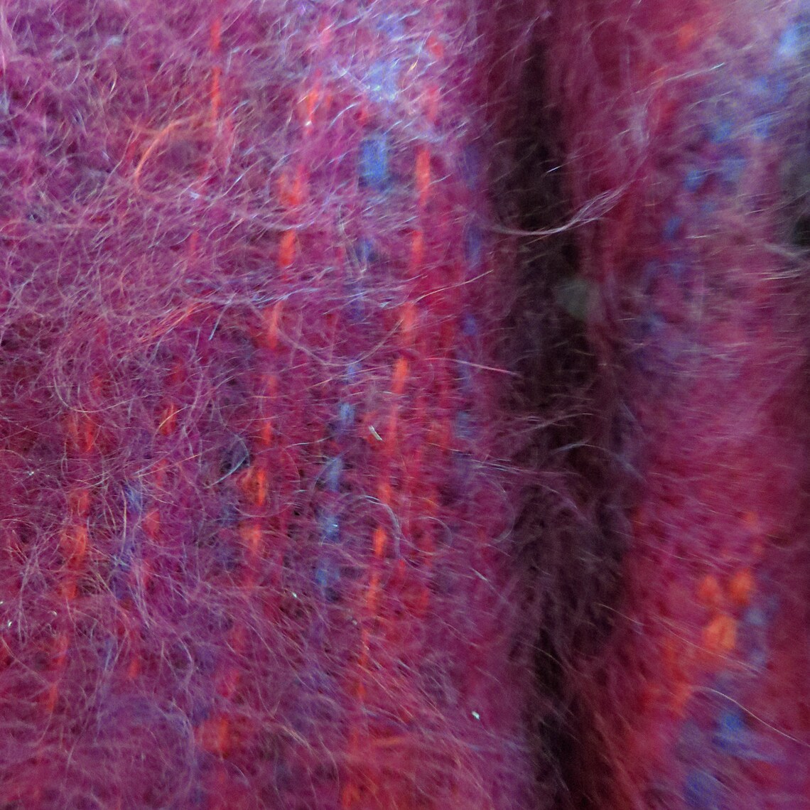 RUANA Handwoven Mohair in Ruby With Touches of Sapphire. Like - Etsy