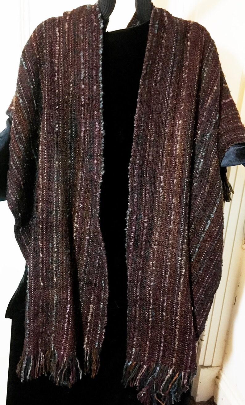 RUANA. Triangular. Handwoven, Hand Dyed Yarns in Shades of Brown. Soft ...