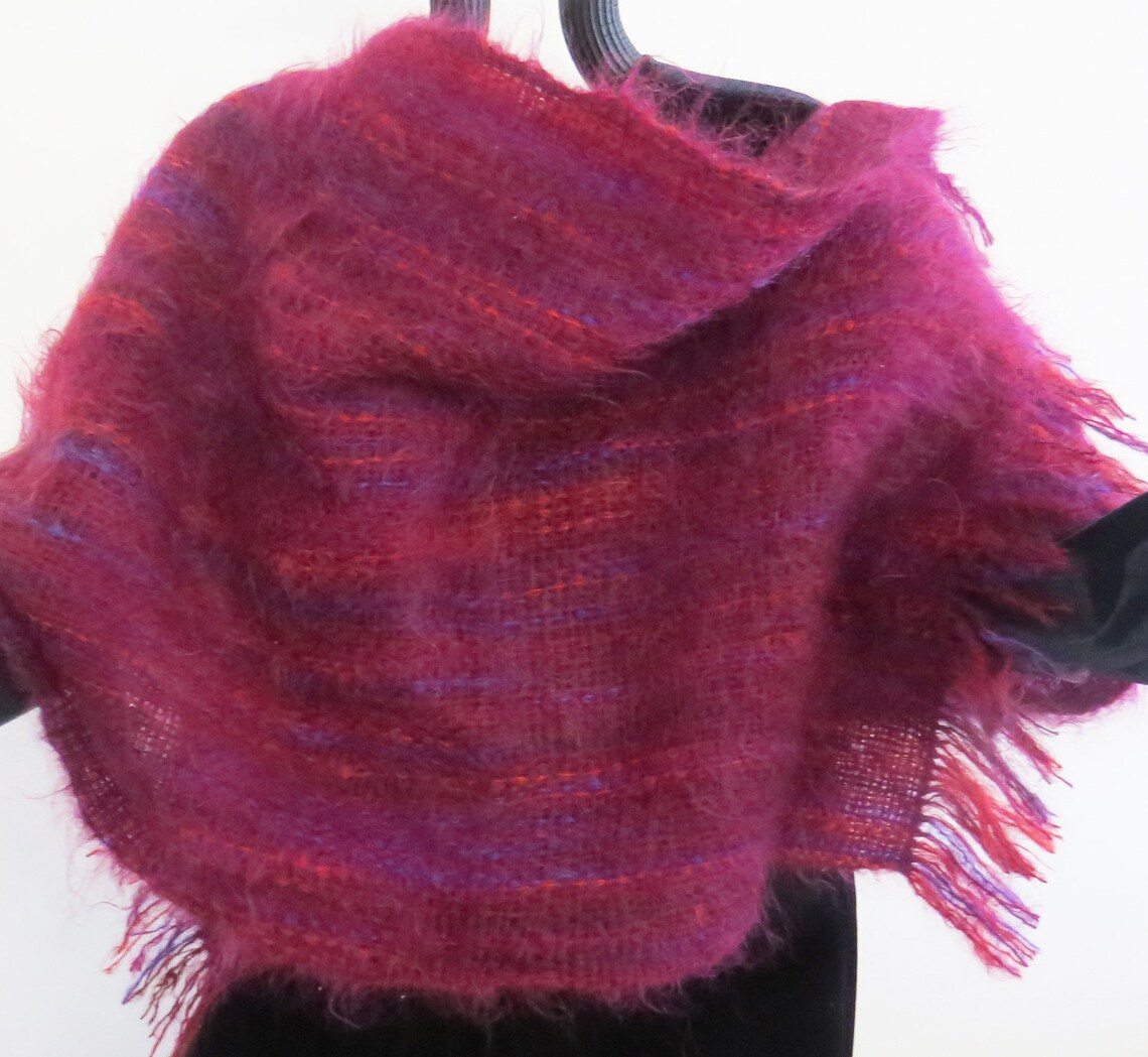 RUANA Handwoven Mohair in Ruby With Touches of Sapphire. Like - Etsy